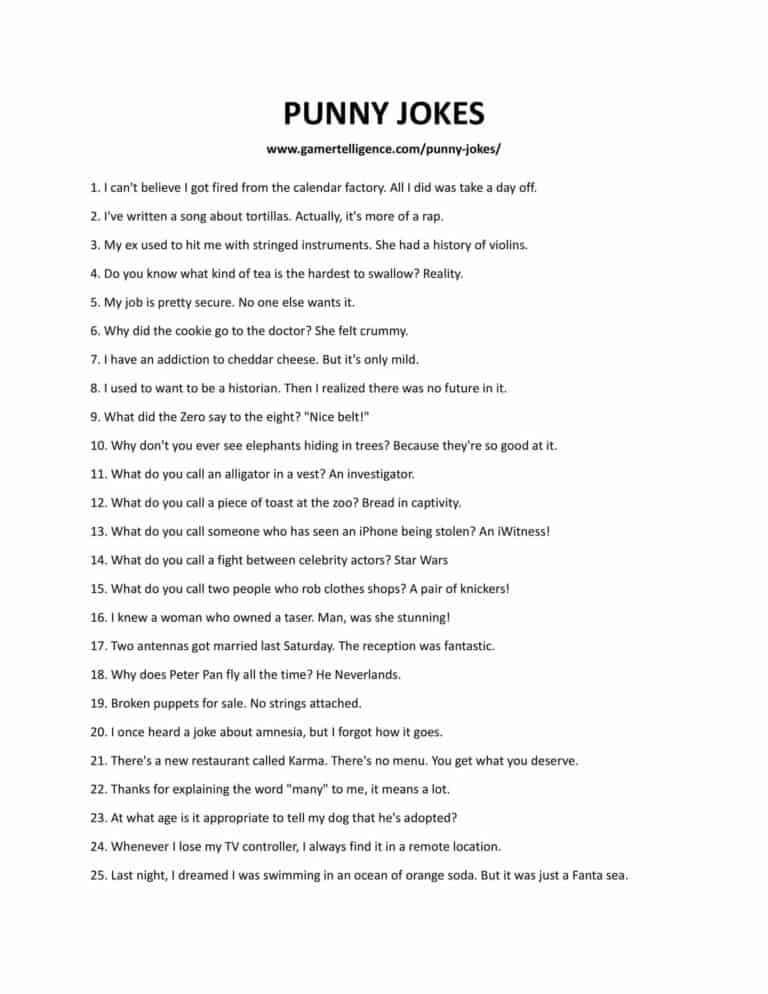 25 Fantastic Punny Jokes - See A Really Wonderful List Of Jokes