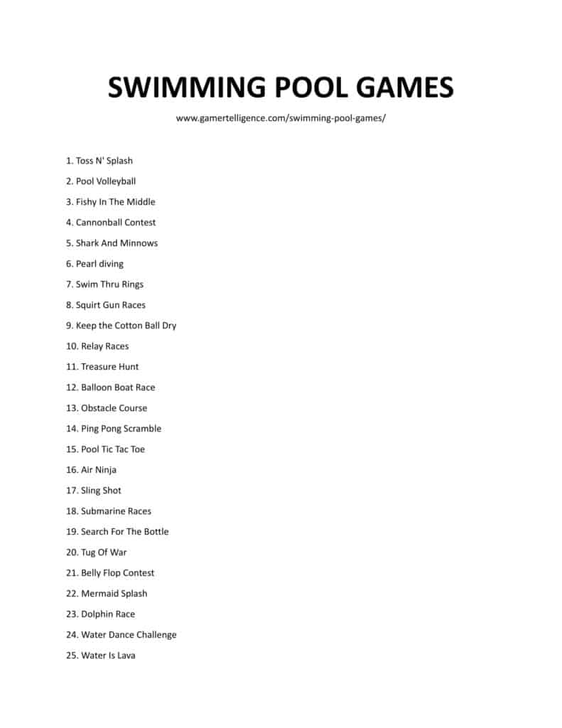 21 Best Swimming Pool Games- The Ultimate List you Need